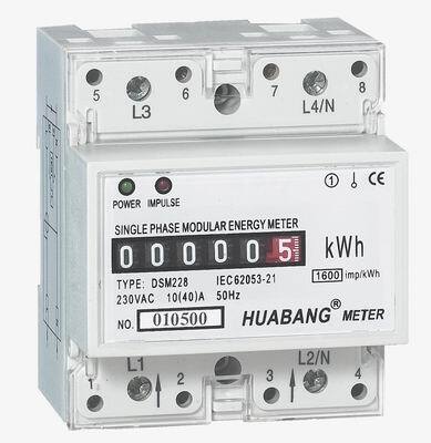 DIN 4 mod kwh måler 1 fase- varenr 101473 :: TG ELECTRONICS
